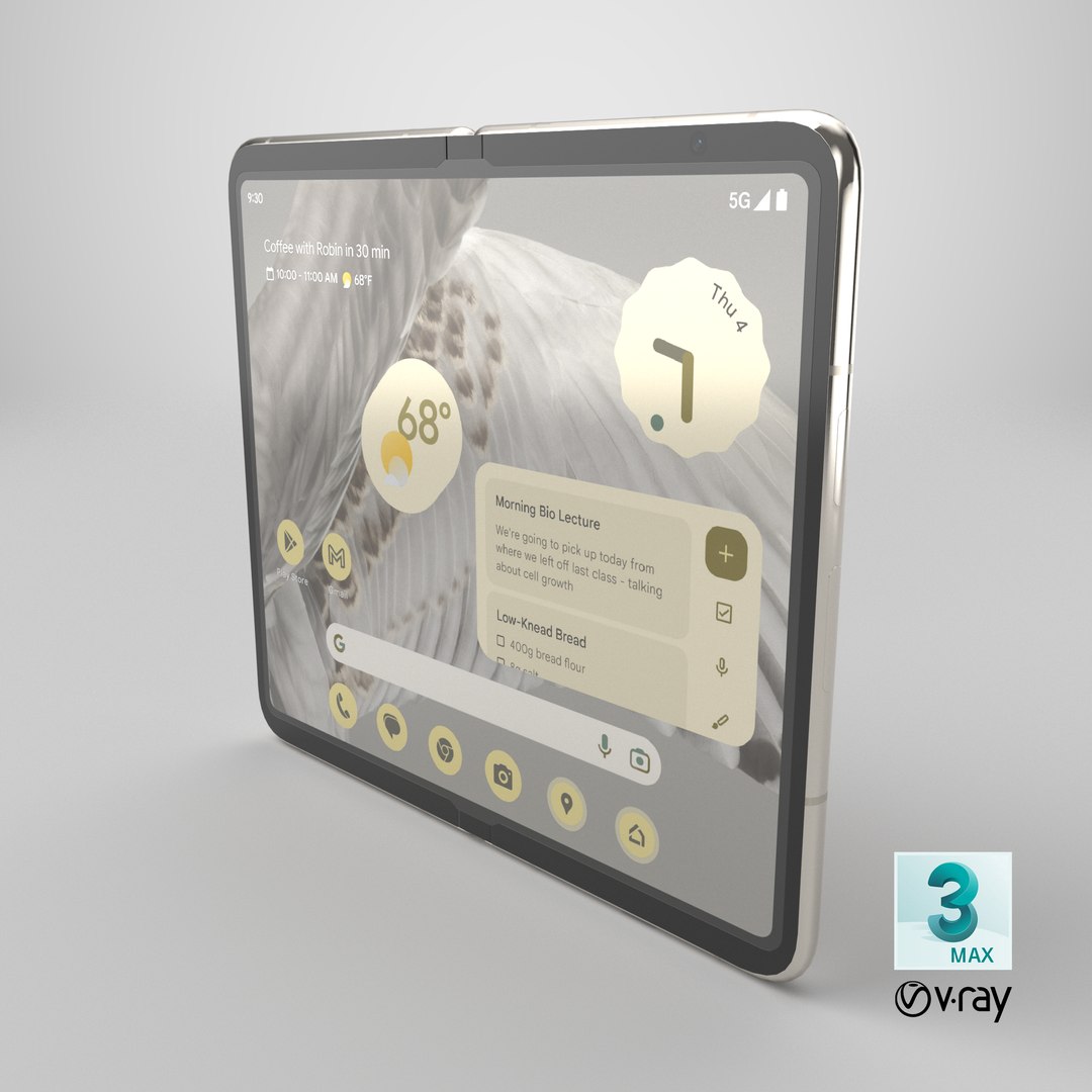 3D Google Pixel Fold Android Smartphone Porcelain - TurboSquid 2193403
