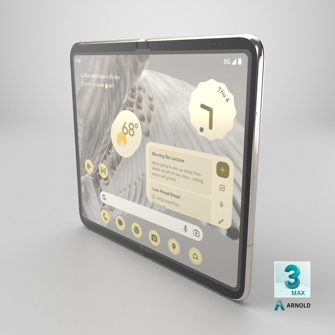 3D Google Pixel Fold Android Smartphone Porcelain - TurboSquid 2193403