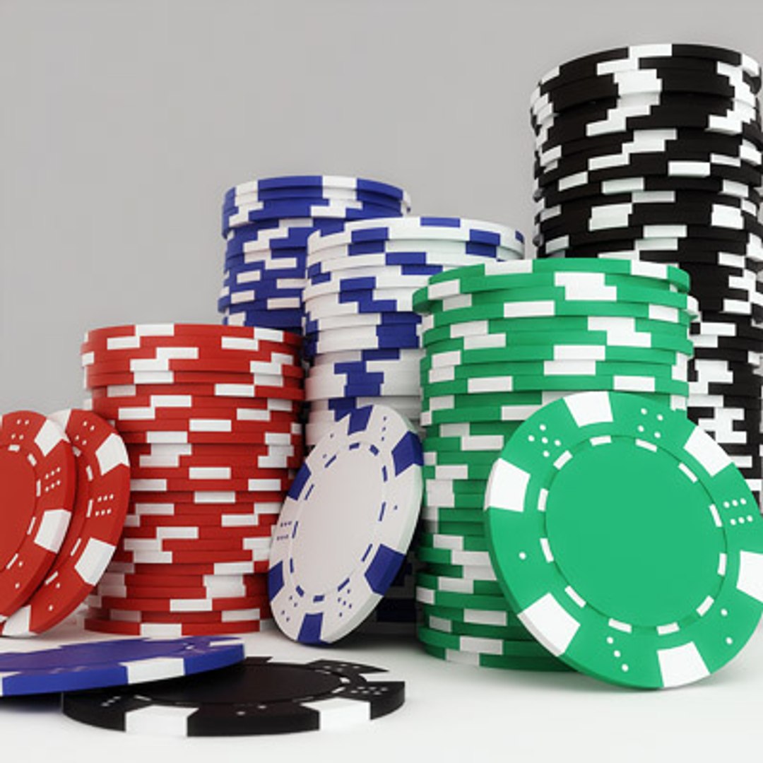 poker chips stack 3d model