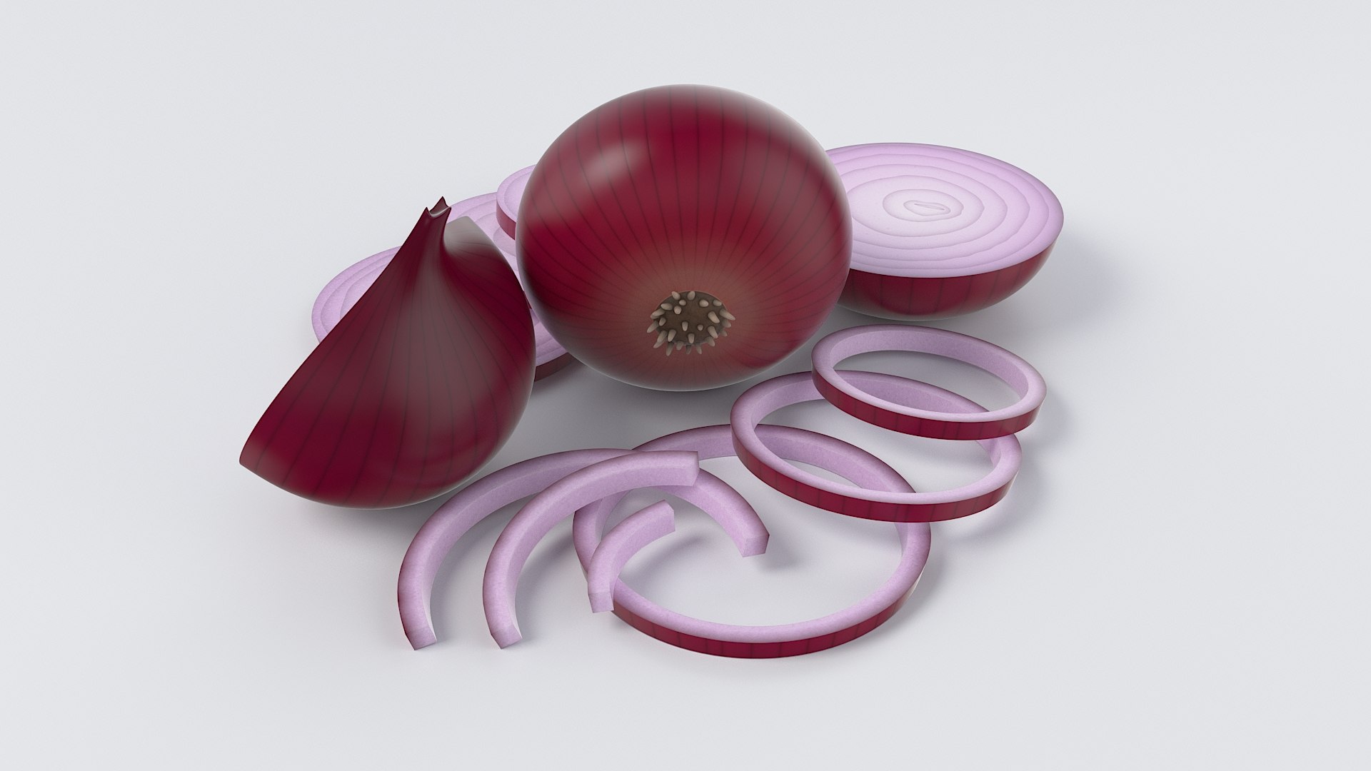 Cartoon Red Onion 3D Model - TurboSquid 2070382