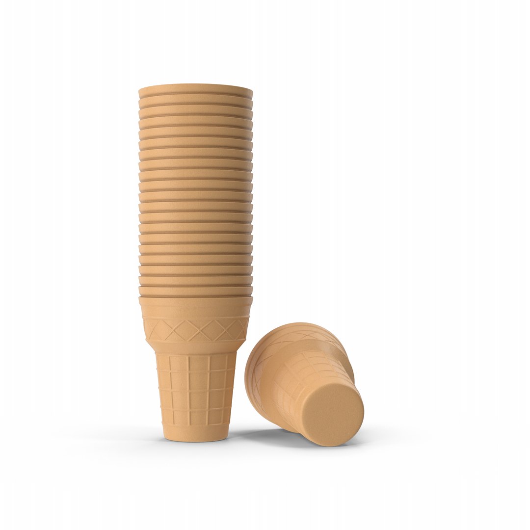 Stack Of Ice Cream Cones 3D Model - TurboSquid 2156903