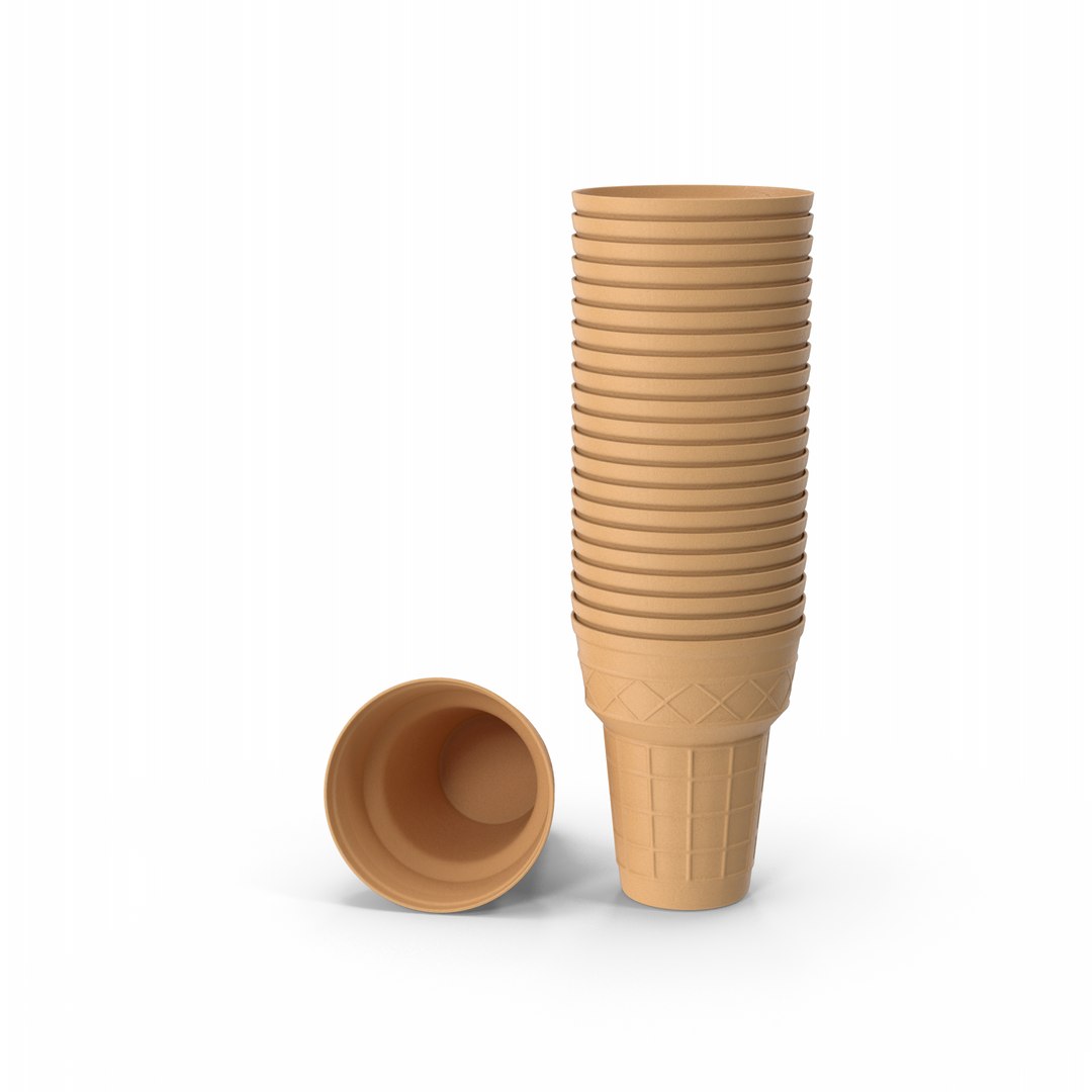 Stack Of Ice Cream Cones 3D Model - TurboSquid 2156903
