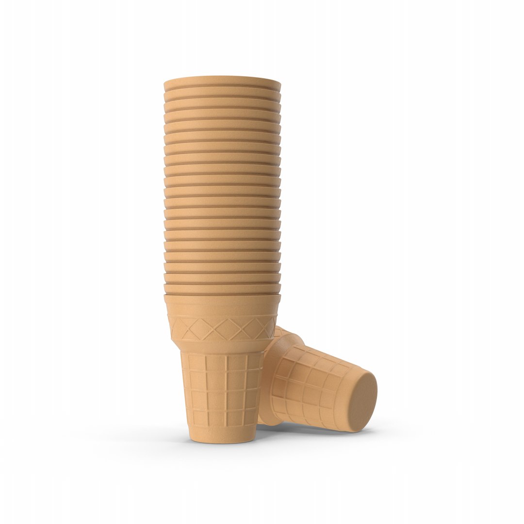 Stack Of Ice Cream Cones 3D Model - TurboSquid 2156903