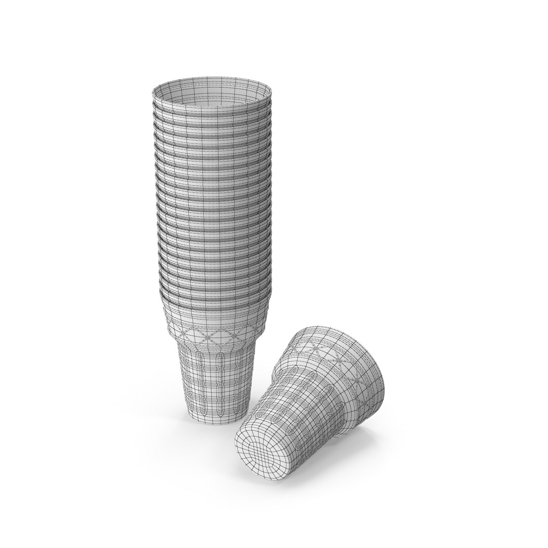 Stack Of Ice Cream Cones 3D Model - TurboSquid 2156903