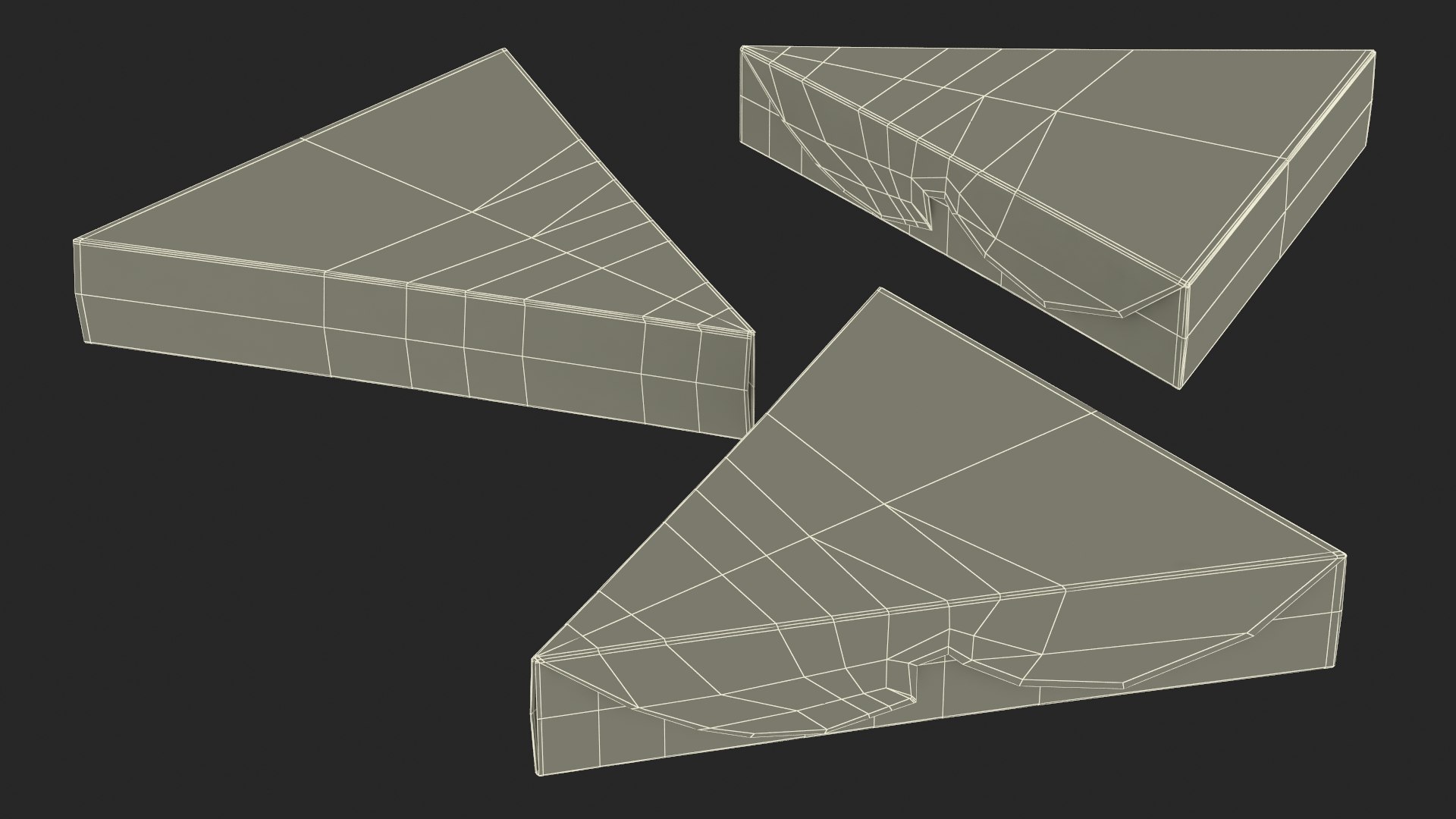 Triangle Pizza Slice Packaging Boxes Set 3D model - TurboSquid 2154611