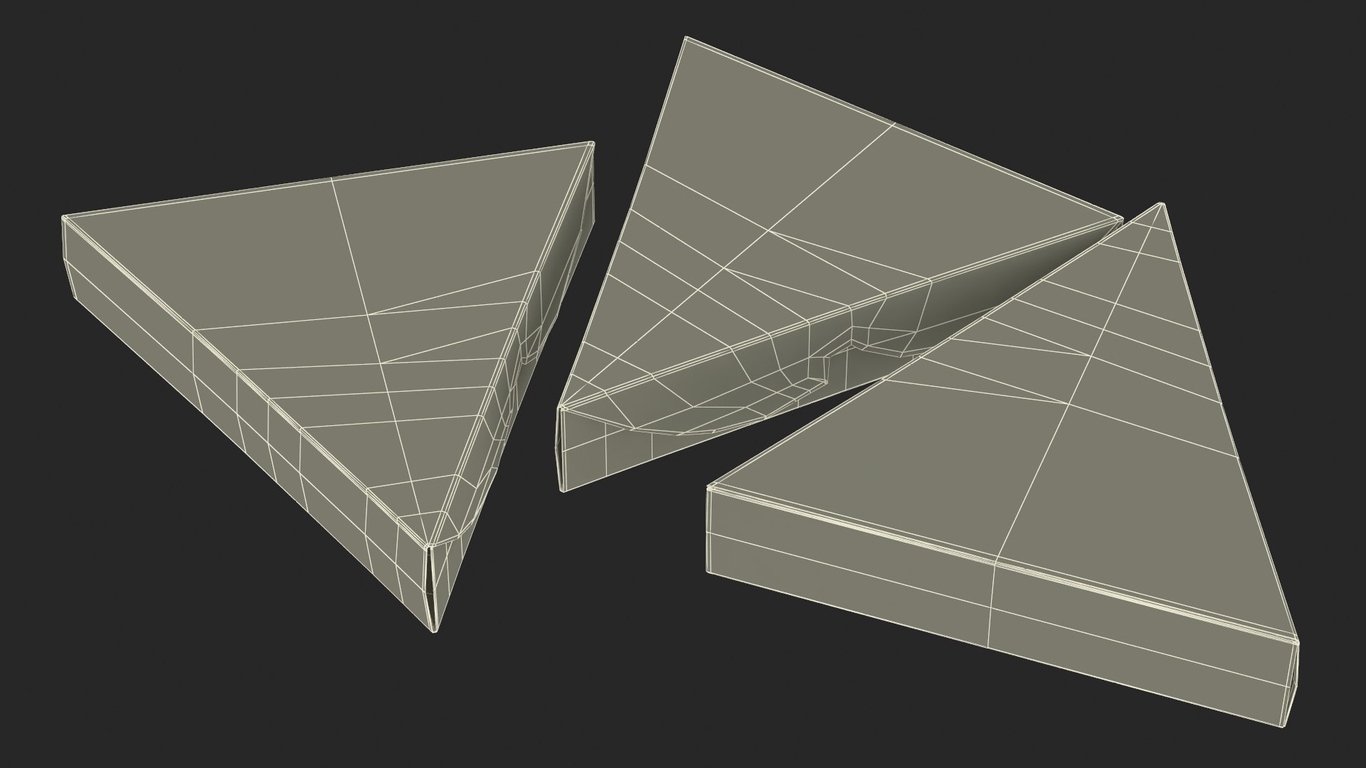 Triangle Pizza Slice Packaging Boxes Set 3D model - TurboSquid 2154611