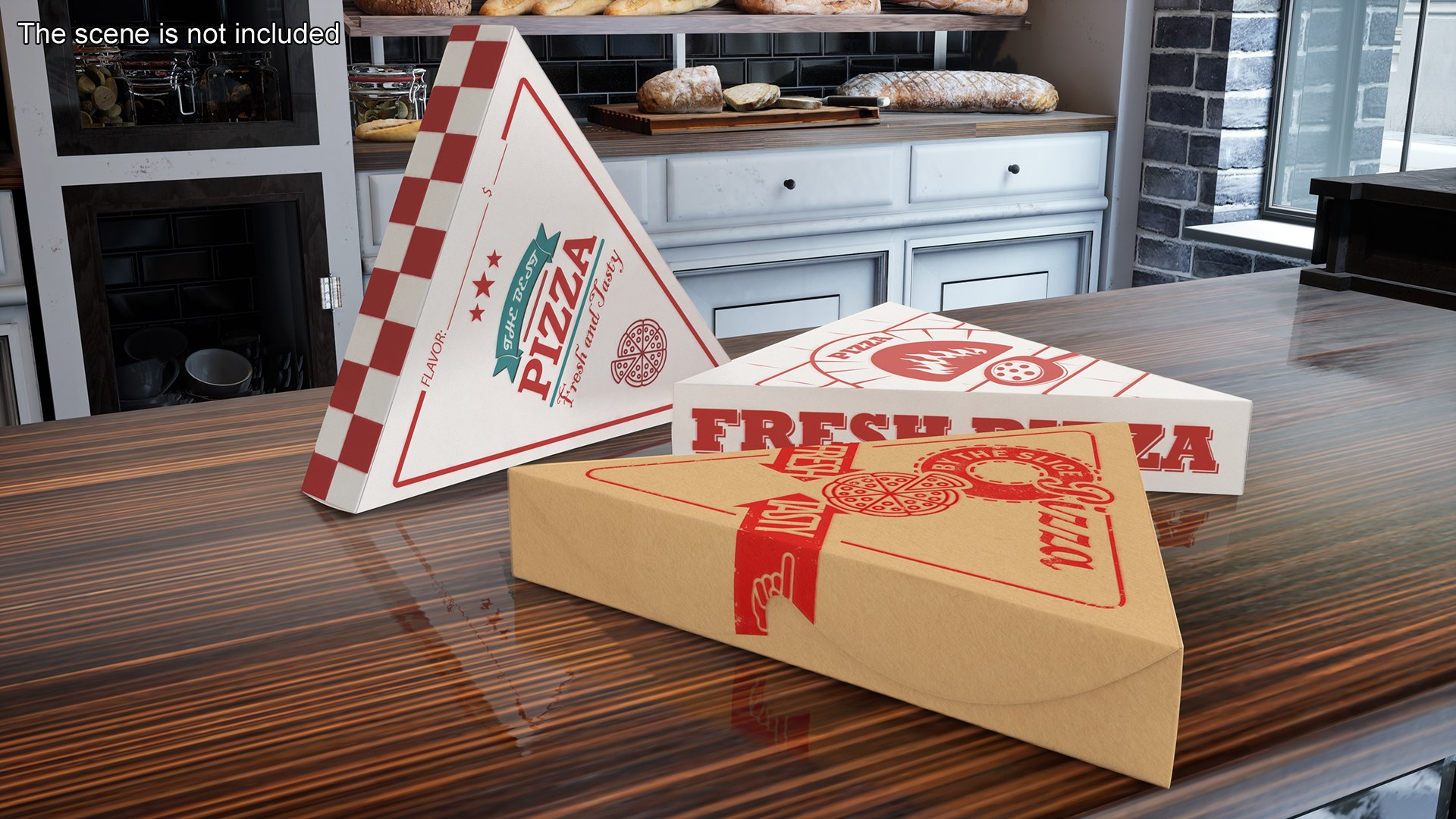 Triangle Pizza Slice Packaging Boxes Set 3D Model - TurboSquid 2154611