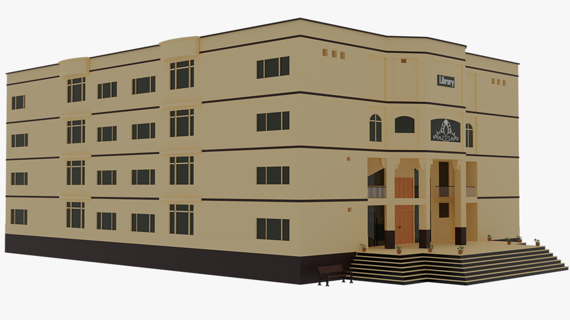 Library 3D Model - TurboSquid 2169271