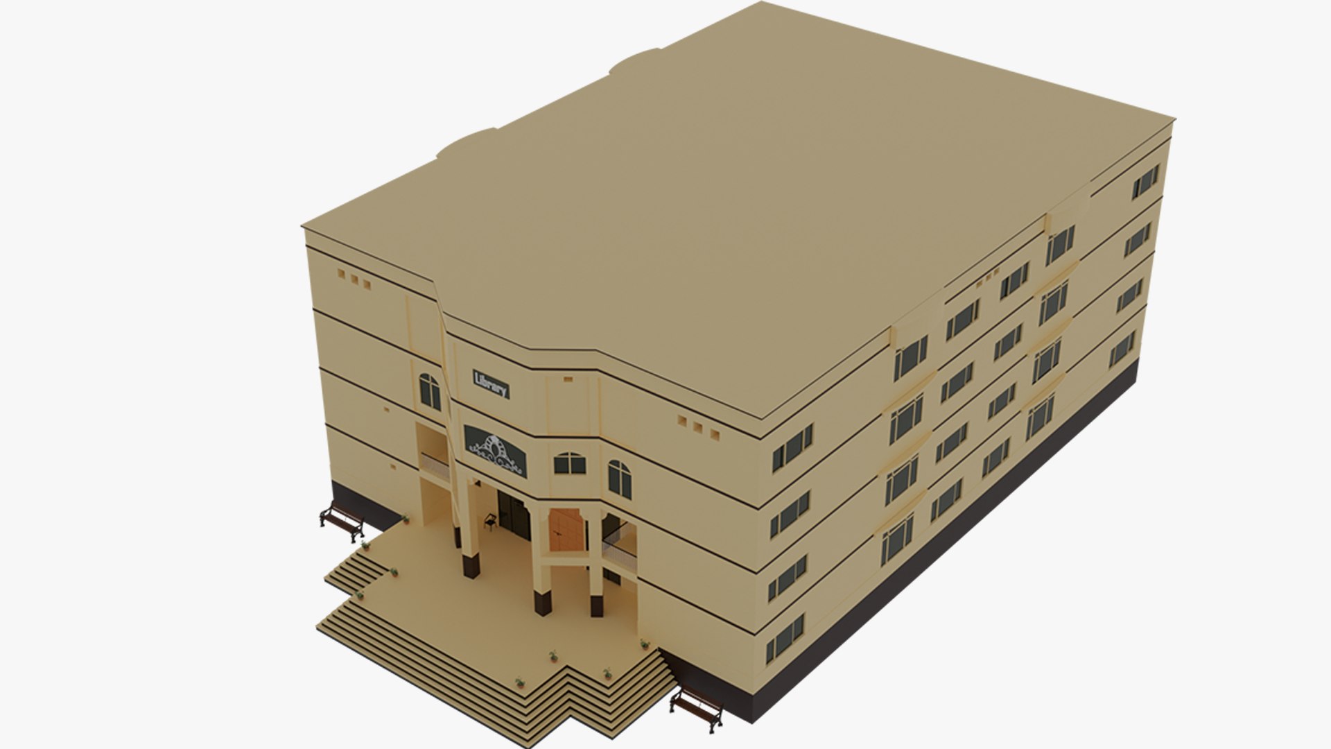 Library 3D Model - TurboSquid 2169271