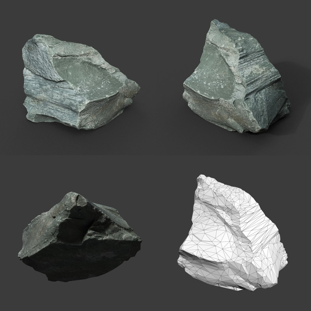 3D 8 Low Poly PBR Sharp Rock Photogrammetry - Ultra HD 16K Textures Model - TurboSquid 2163016