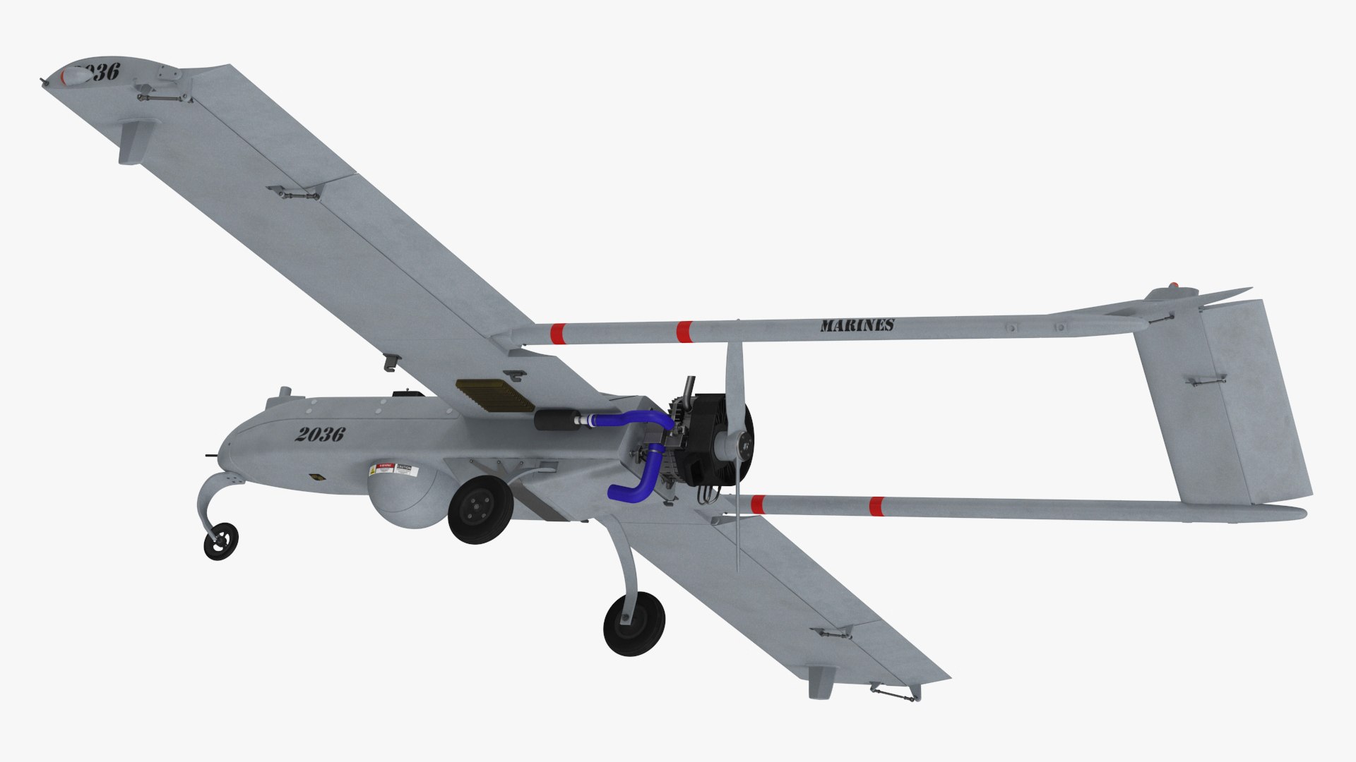 Unmanned Aerial Vehicle UAV Drone AAI RQ 7 Shadow Rigged For Maya 3D Model - TurboSquid 2267791