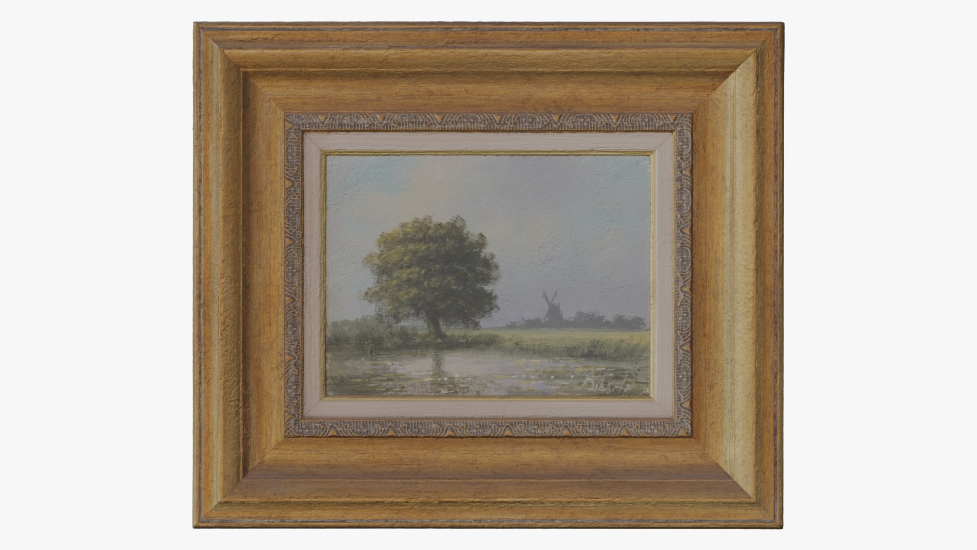 3D Scan Old Painting With Classic Gold Frame 4 3D Model - TurboSquid ...
