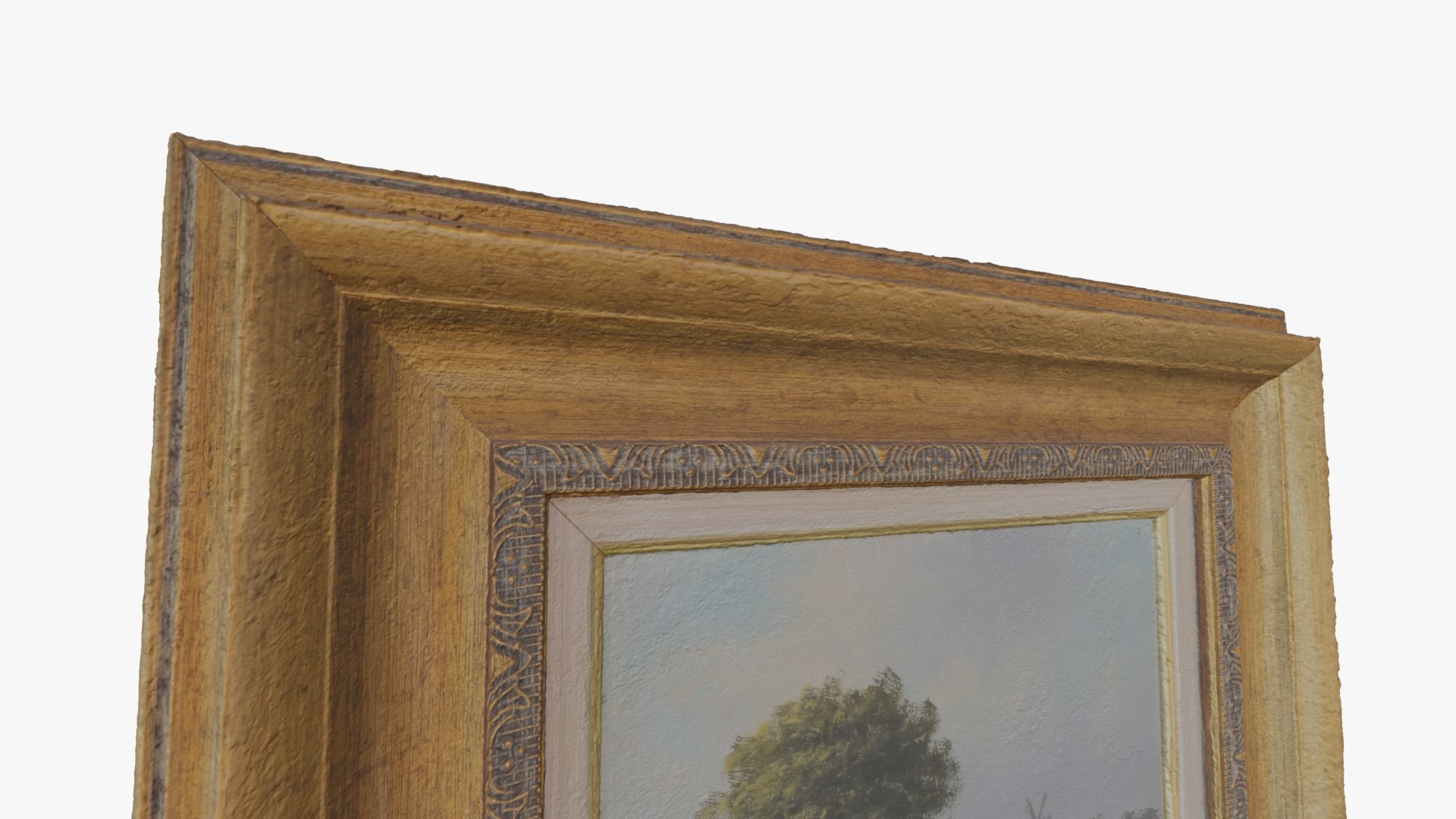 3D Scan Old Painting With Classic Gold Frame 4 3D Model - TurboSquid ...