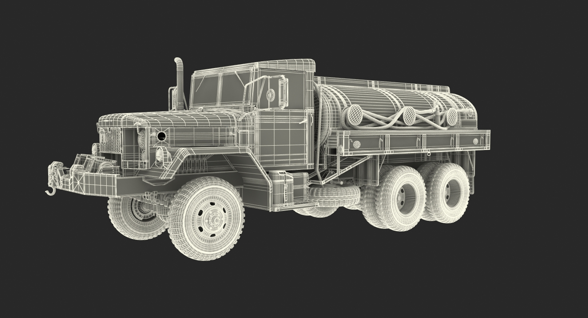 Army Fuel Tank Truck 3d Model