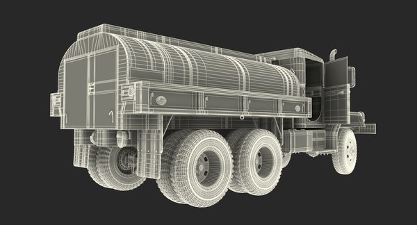 army fuel tank truck 3d model