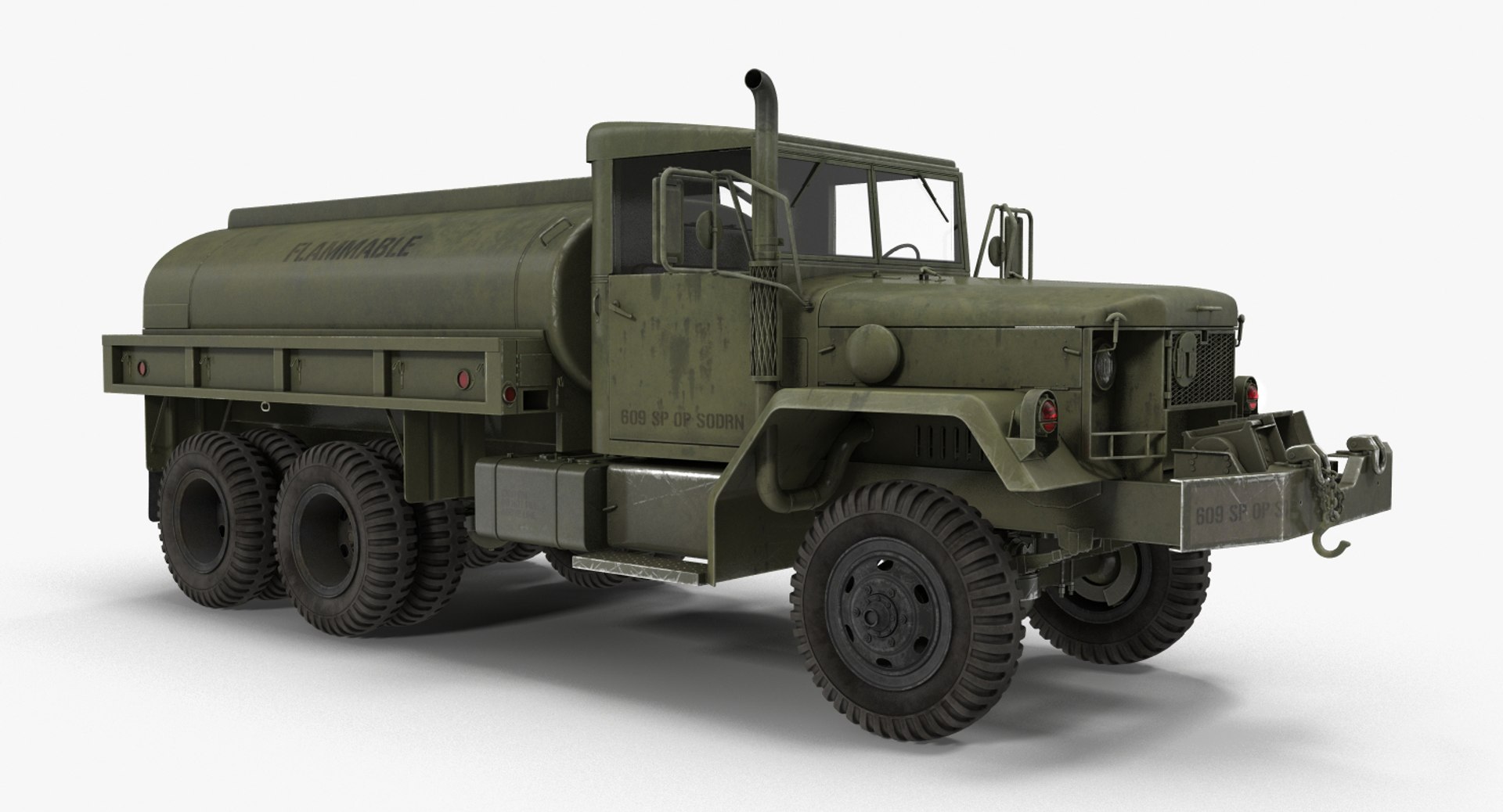 Army Fuel Tank Truck 3d Model