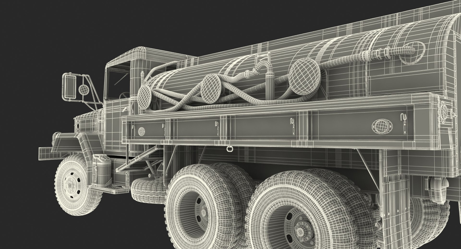 Army Fuel Tank Truck 3d Model