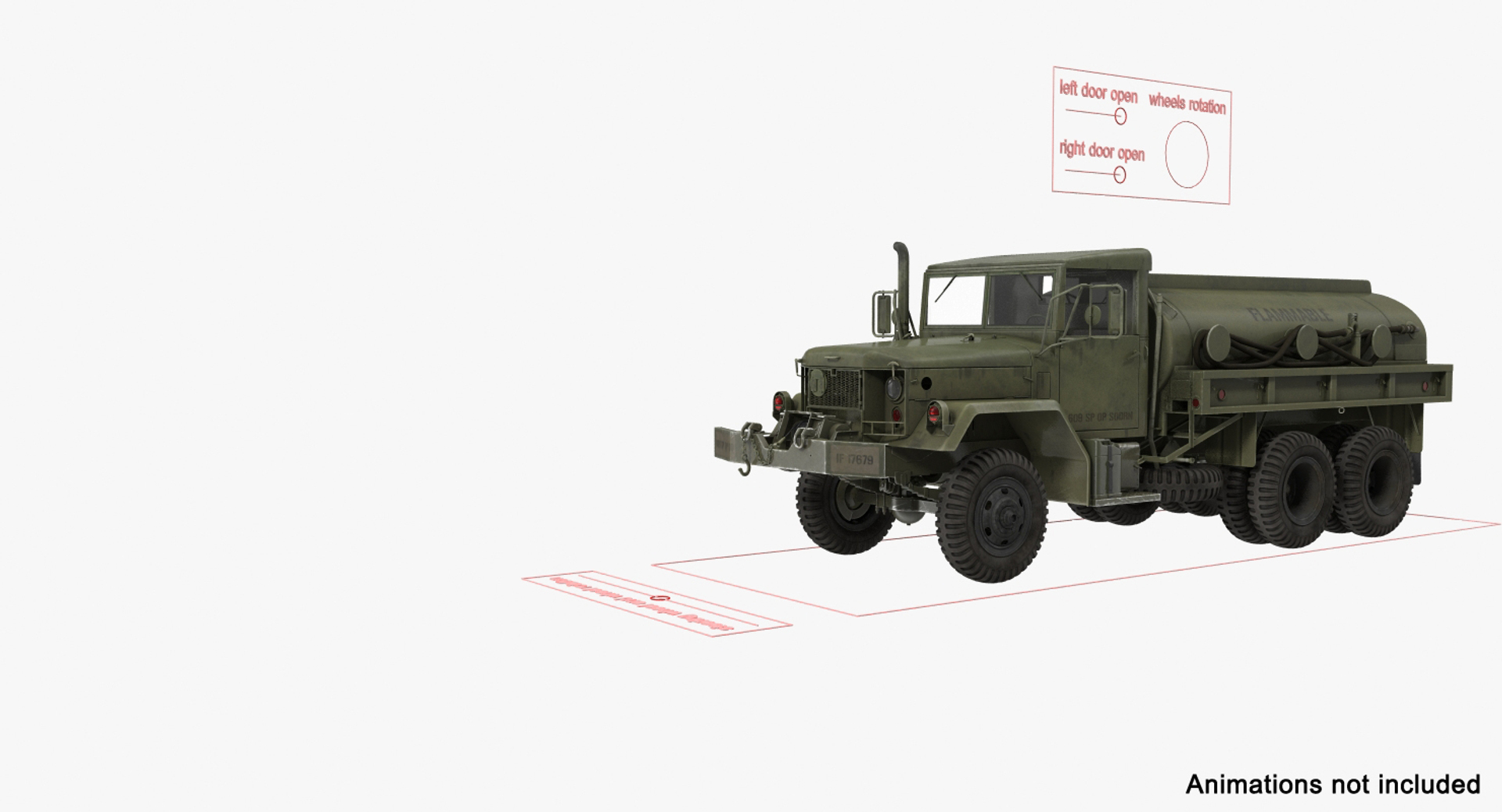 Army Fuel Tank Truck 3d Model