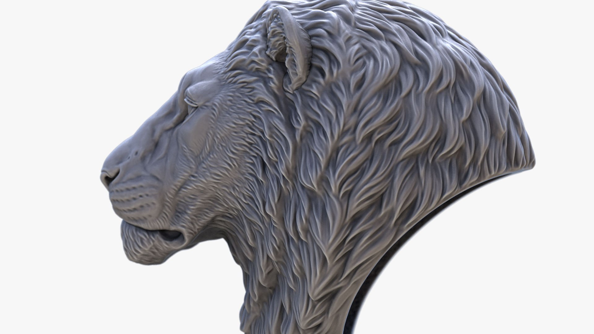 Lion Head Statue Animal Sculpture STL Model - TurboSquid 2216878
