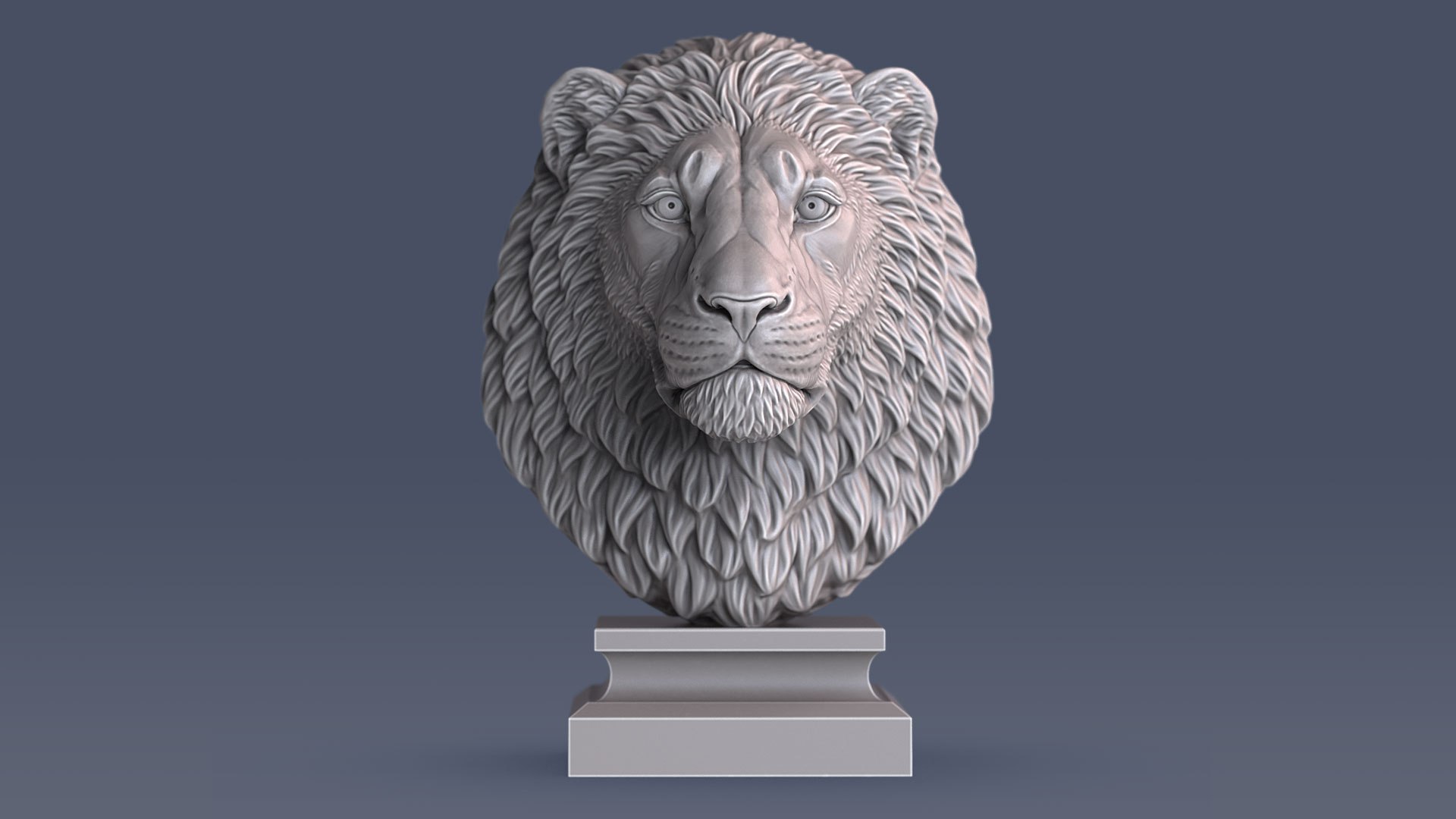Lion Head Statue Animal Sculpture STL Model - TurboSquid 2216878