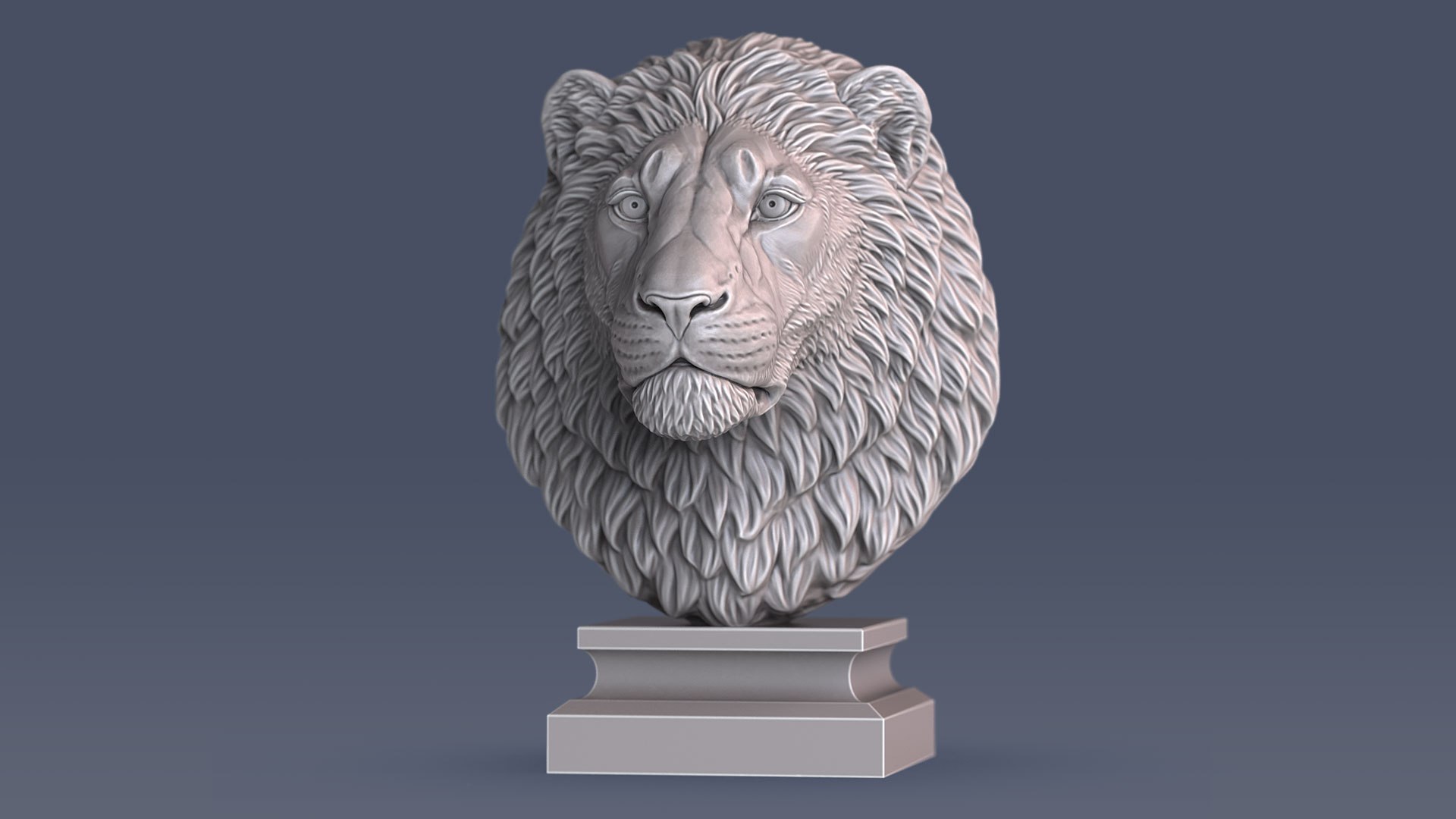 Lion Head Statue Animal Sculpture STL Model - TurboSquid 2216878