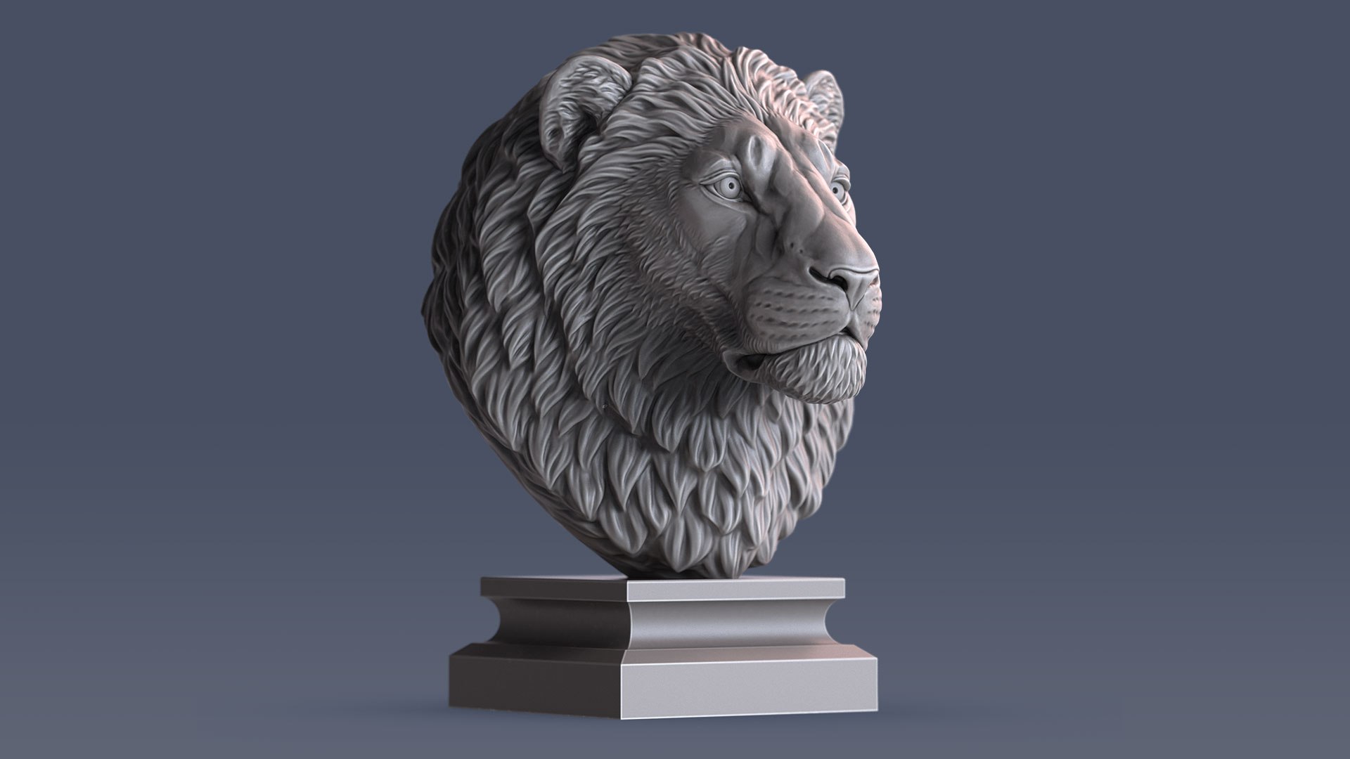 Lion Head Statue Animal Sculpture STL Model - TurboSquid 2216878