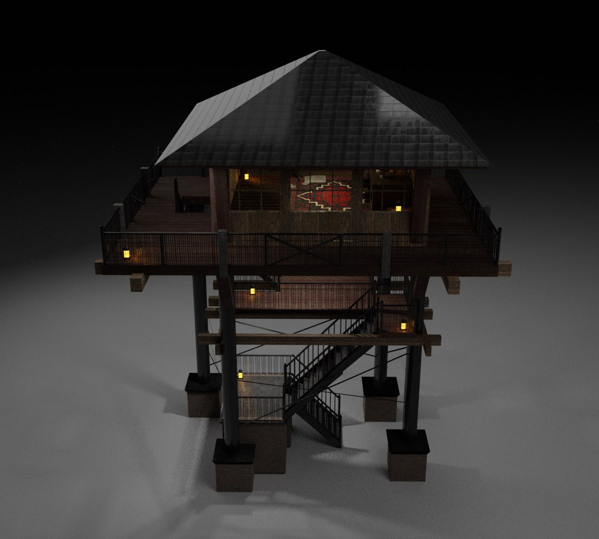 Fire Lookout Tower Architecture Build 3D Model 3D Model - TurboSquid ...