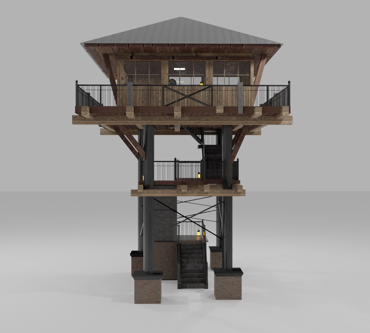 Fire Lookout Tower Architecture Build 3D Model 3D Model - TurboSquid ...