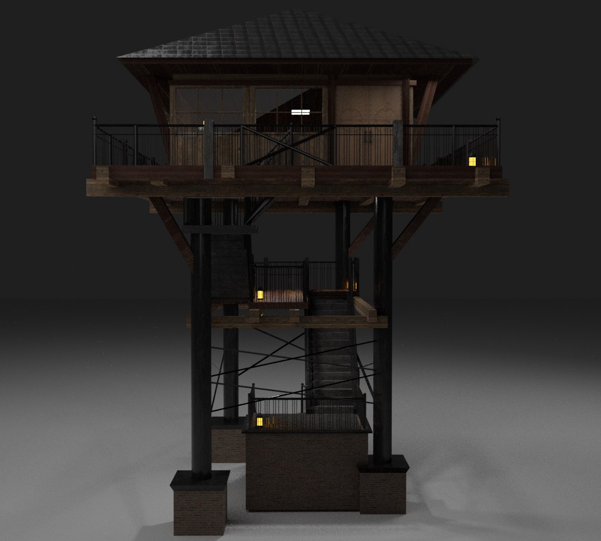 Fire Lookout Tower Architecture Build 3D Model 3D Model - TurboSquid ...