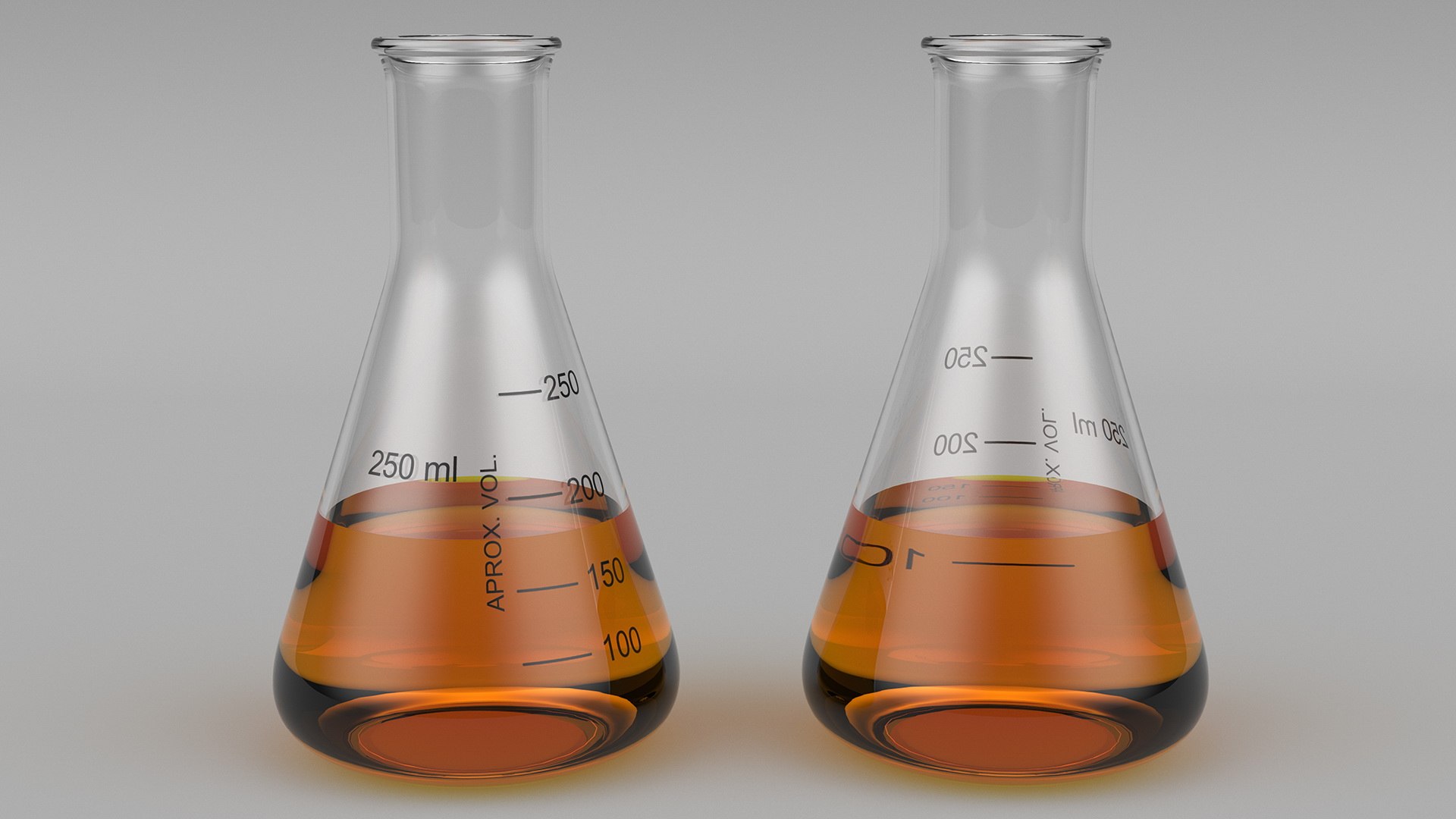 Gold Solution In 250 Ml Narrow Mouth Erlenmeyer Flask 3D Model ...