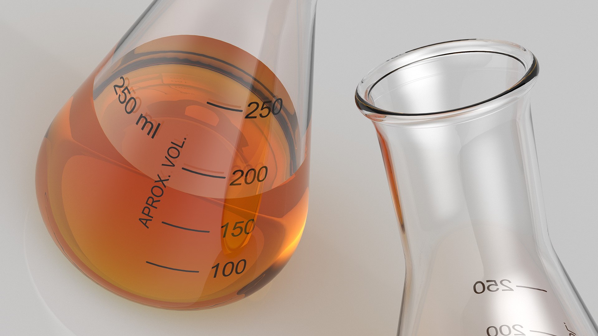 Gold Solution In 250 Ml Narrow Mouth Erlenmeyer Flask 3D Model ...