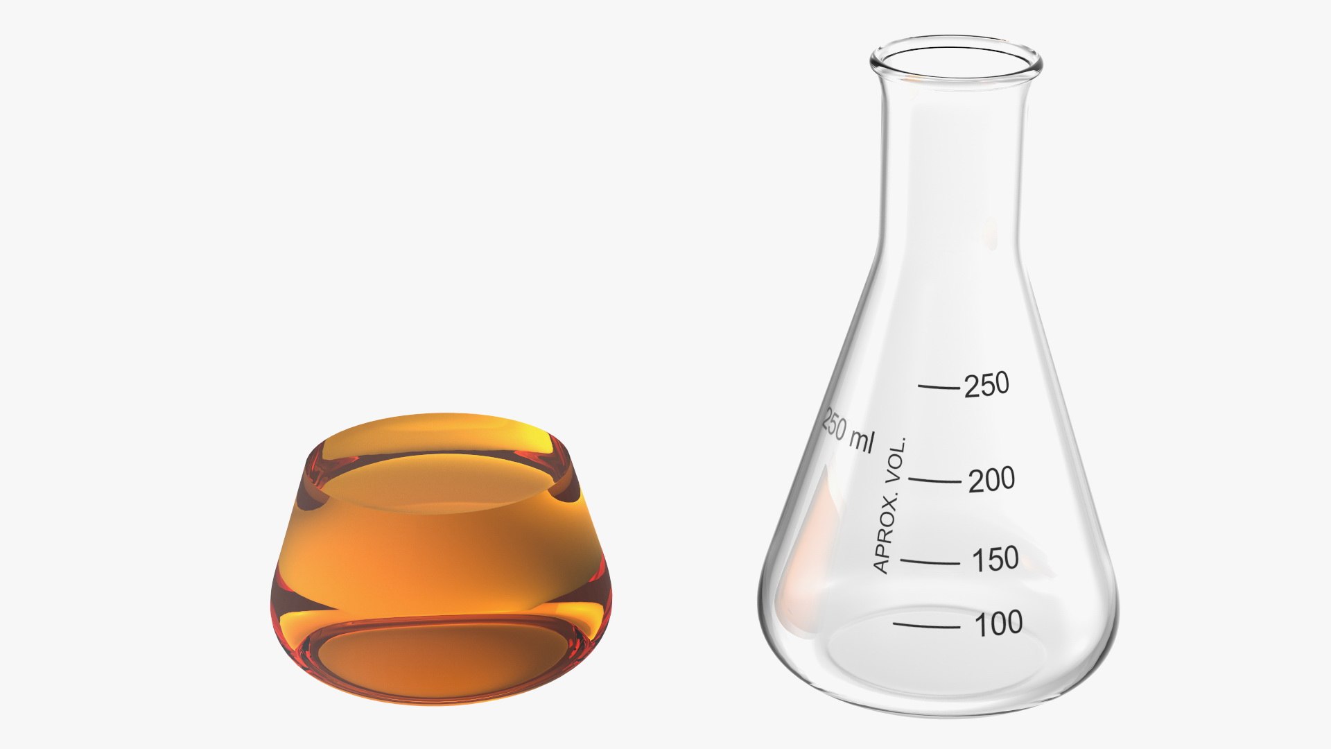Gold Solution In 250 Ml Narrow Mouth Erlenmeyer Flask 3D Model ...
