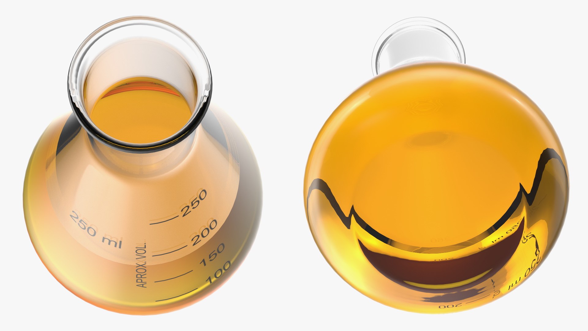 Gold Solution In 250 Ml Narrow Mouth Erlenmeyer Flask 3D Model ...