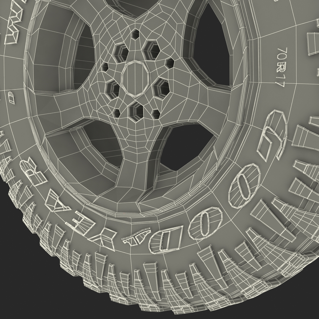 3d model goodyear wrangler tire