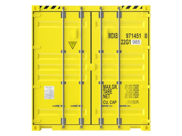 modelo 3d Contenedor de transporte amarillo de 20 pies - TurboSquid 1813201