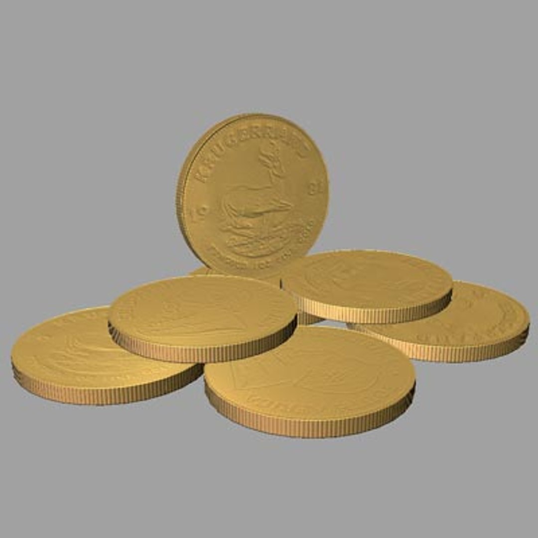 Krugerrand Gold Coin 3d Obj