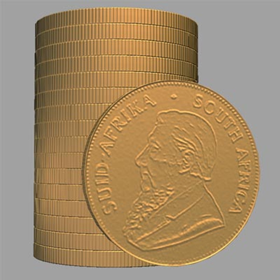 Krugerrand Gold Coin 3d Obj