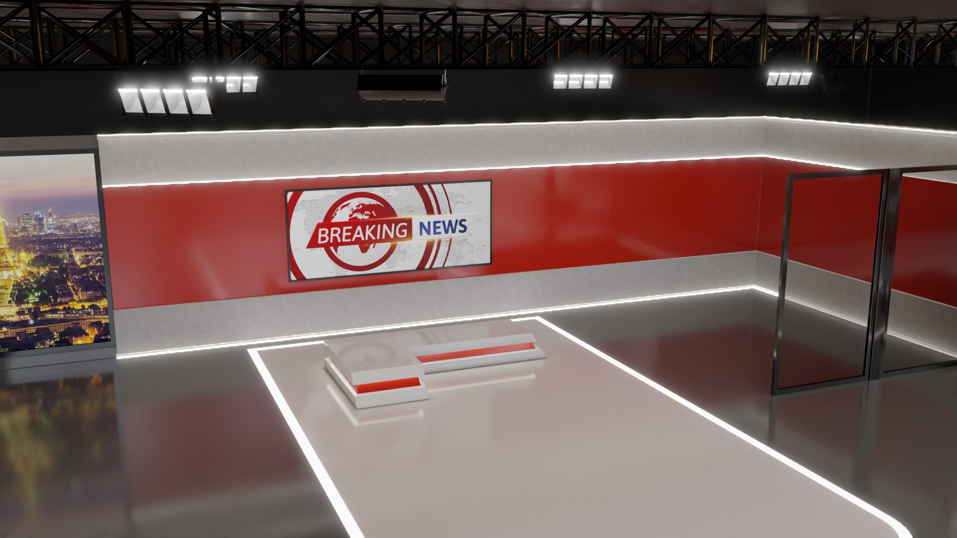 3D TV News Studio - TurboSquid 2160075