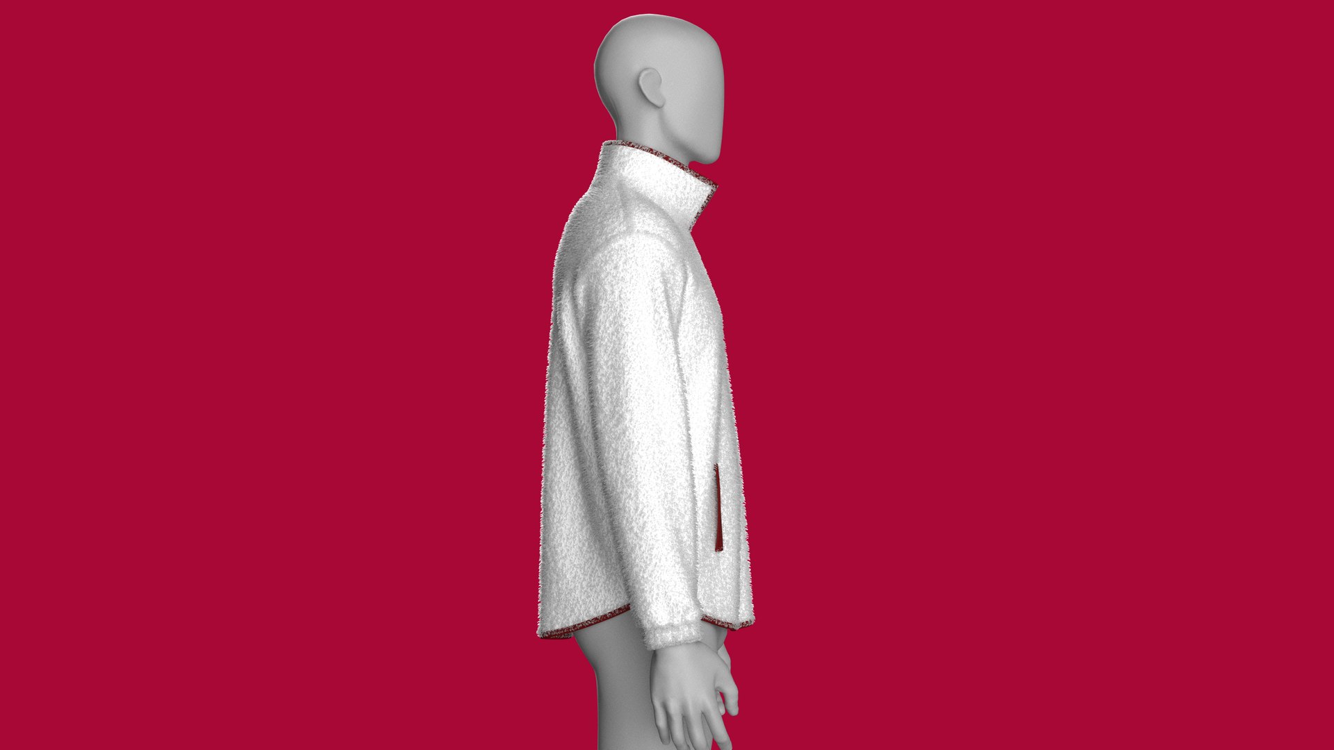 3D Men Sherpa Jacket With Printed Zip Pocket Model - TurboSquid 2514852