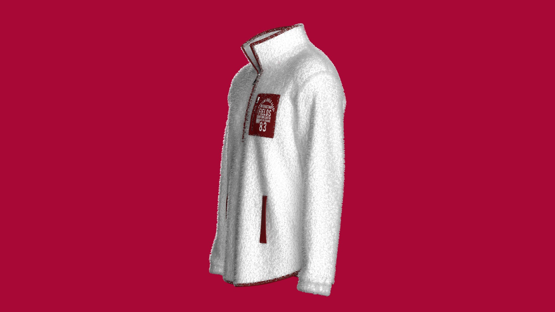 3D Men Sherpa Jacket With Printed Zip Pocket Model - TurboSquid 2514852