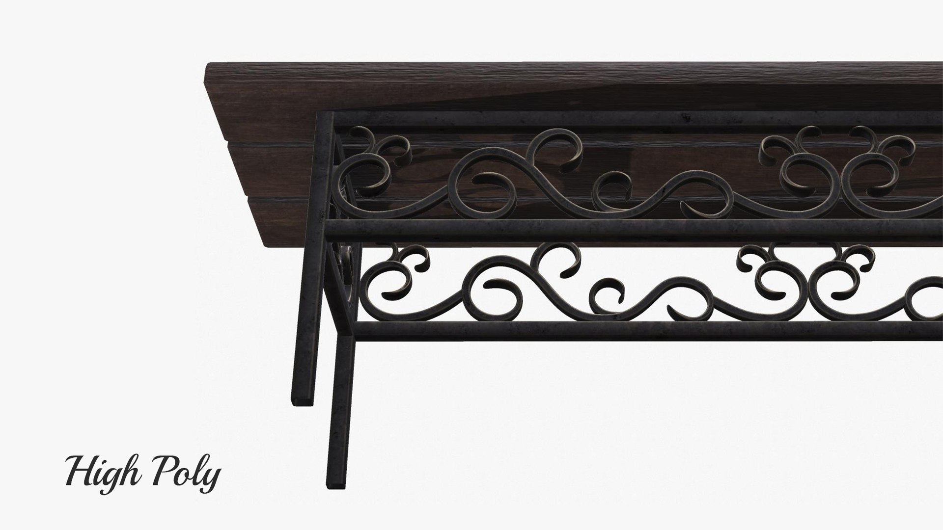 3D Forged Street Bench model - TurboSquid 1735228