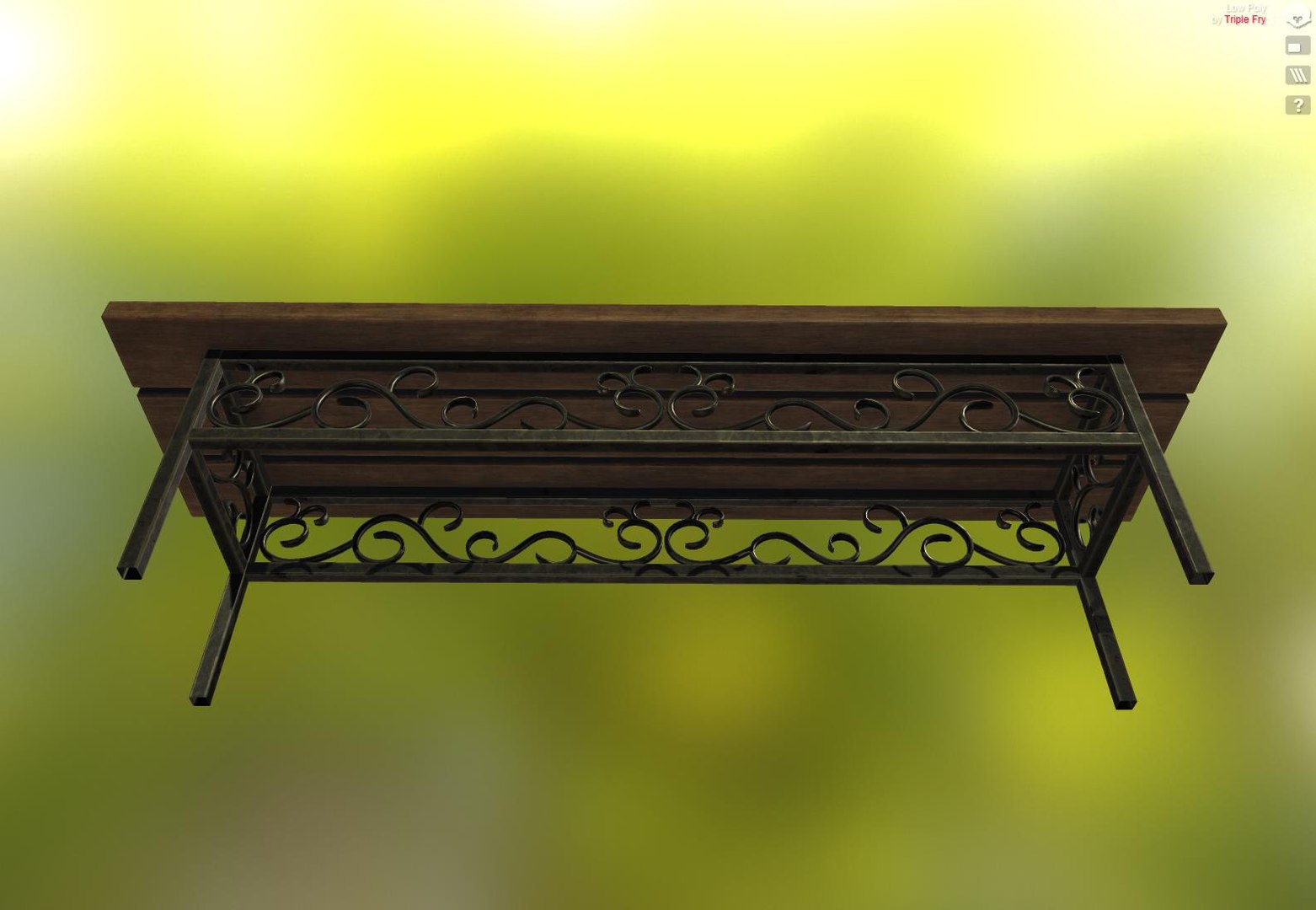 3D Forged Street Bench model - TurboSquid 1735228