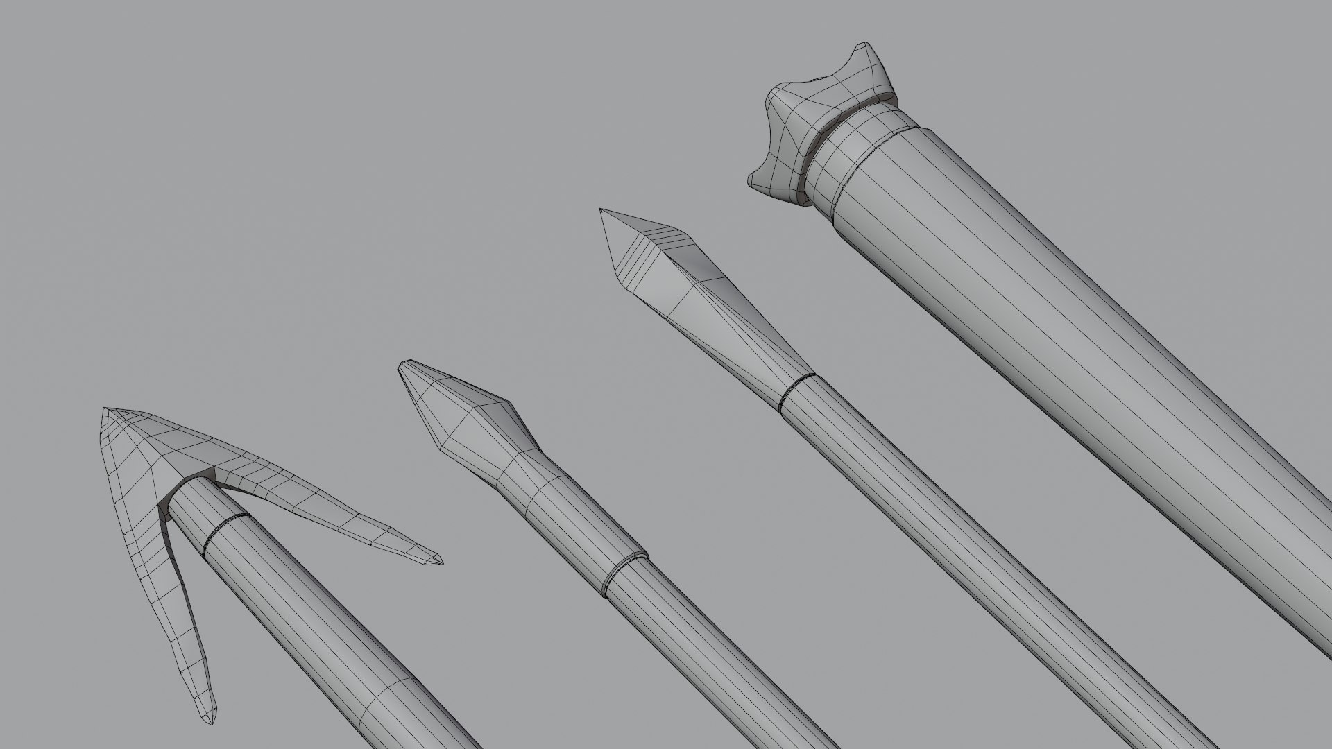 Four Medieval Arrows For A Crossbow Model - TurboSquid 2112678