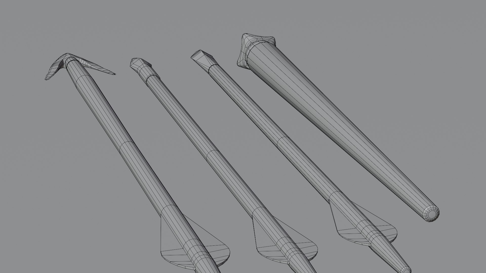 Four Medieval Arrows For A Crossbow Model - TurboSquid 2112678
