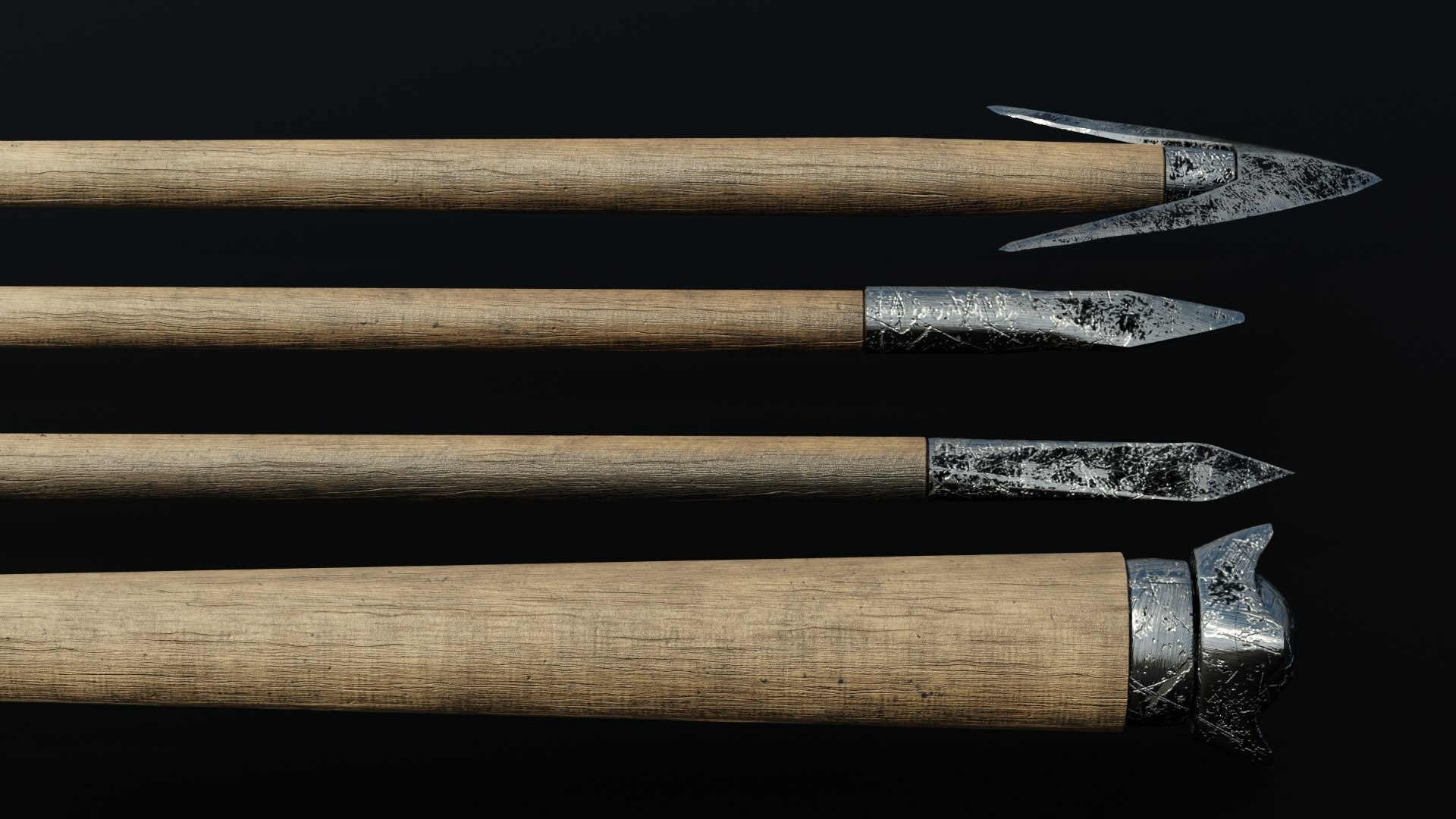 Four Medieval Arrows For A Crossbow Model - TurboSquid 2112678