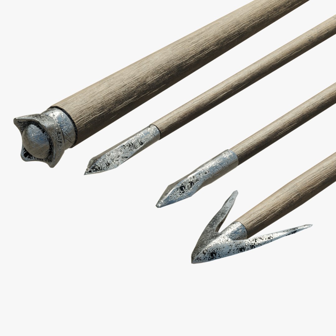 Four Medieval Arrows For A Crossbow Model - TurboSquid 2112678