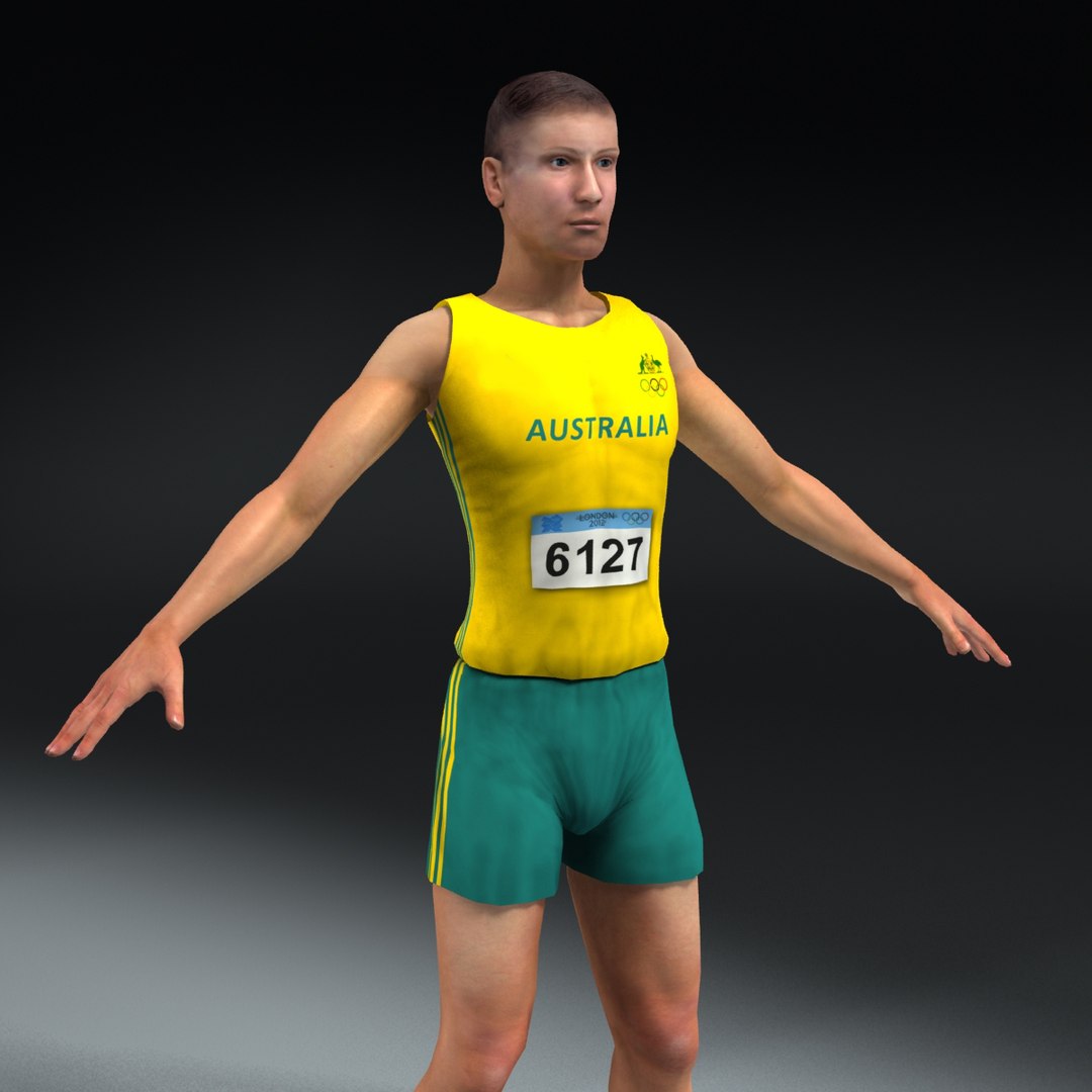 Track Field Athlete 3d Model