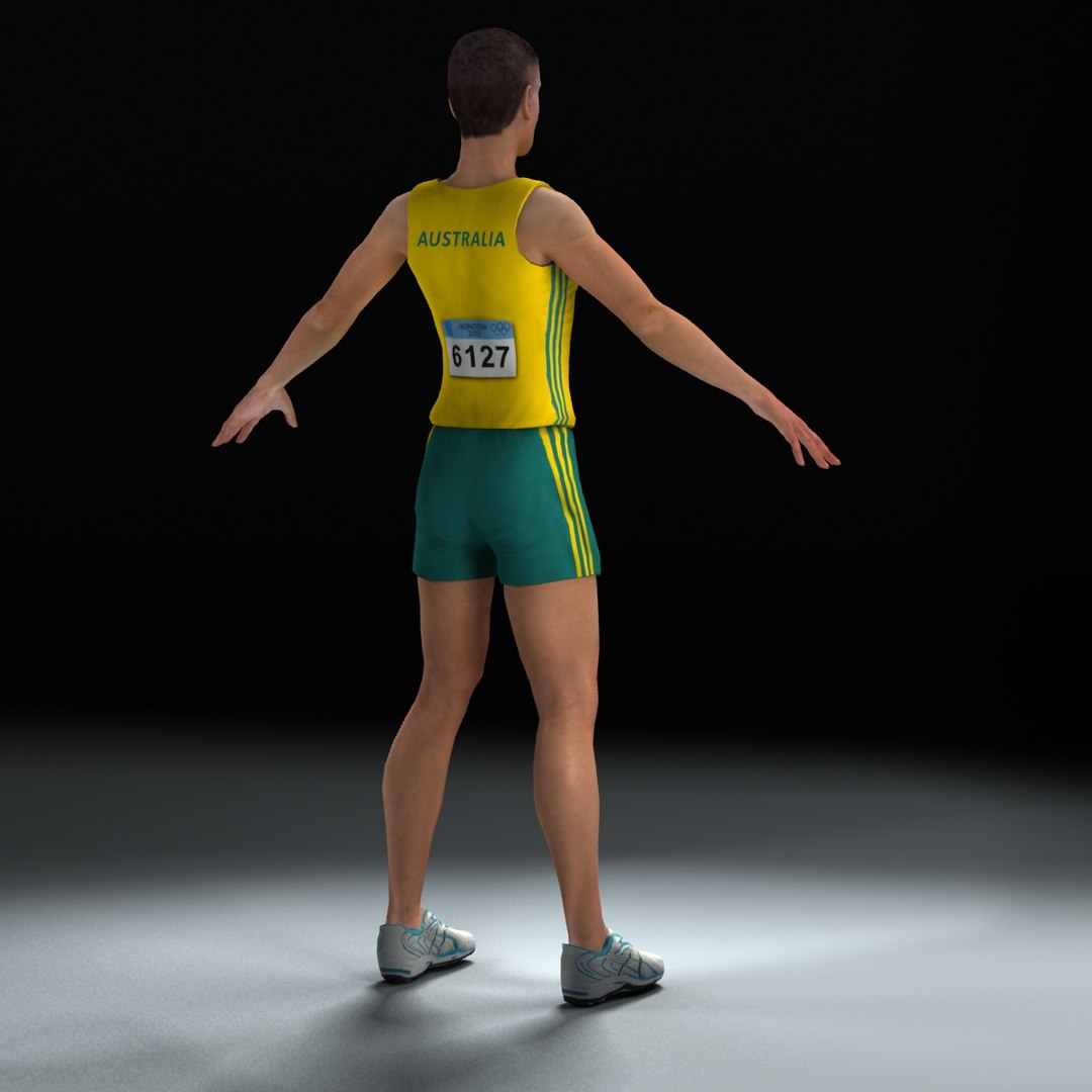 track field athlete 3d model