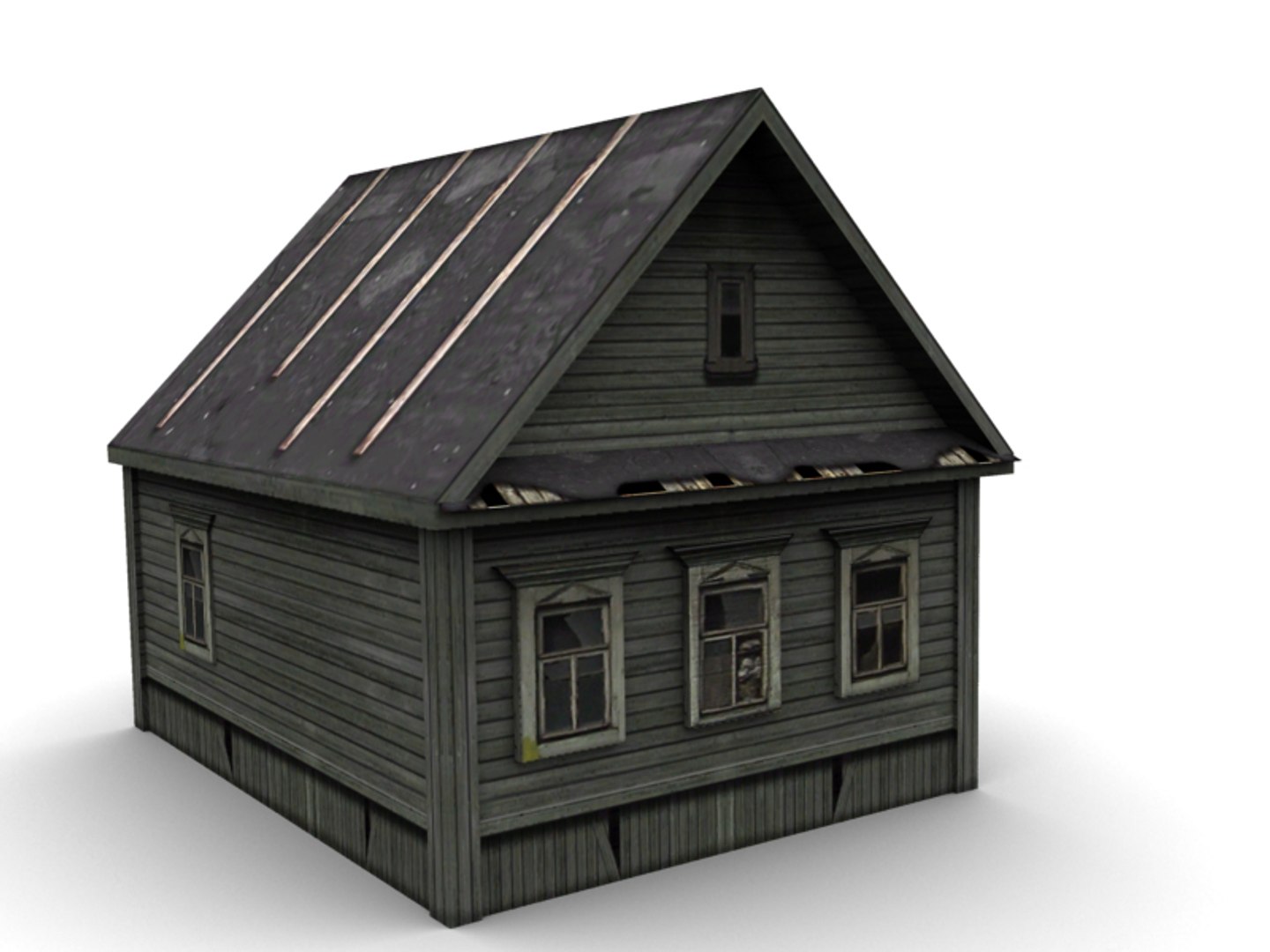 Low-poly Wood House 3d Model