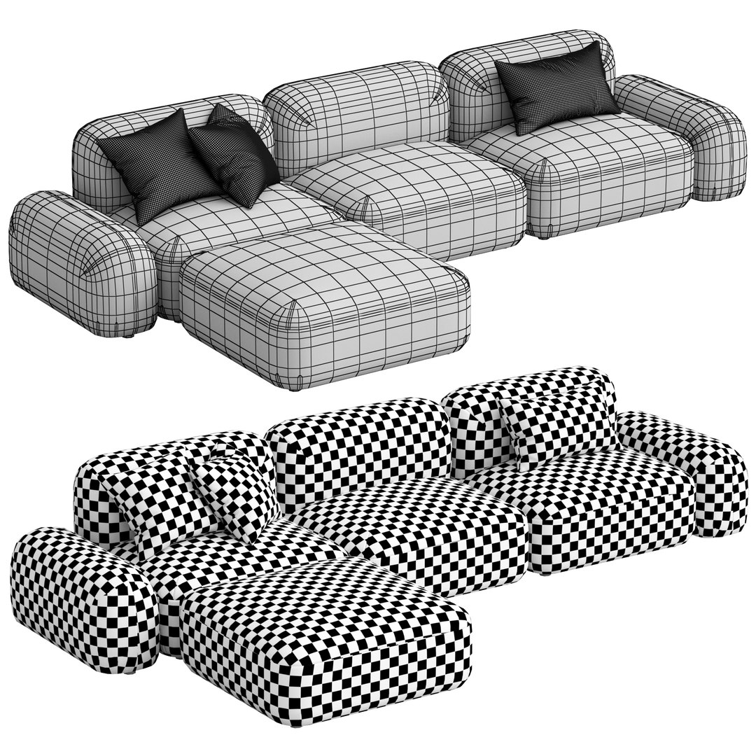 3D Coco Republic Willow Modular Sofa - TurboSquid 2165943